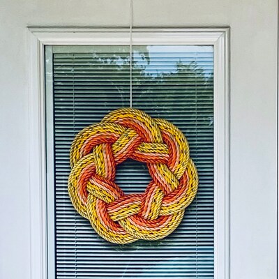 Autumn Wreath, Upcycled Lobster Rope, Maine Made Nautical Wreath, Fall ...
