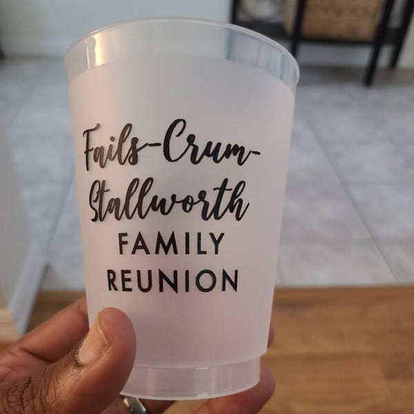 Family Reunion Frosted Cups, Personalized Family Reunion Cups, Family ...