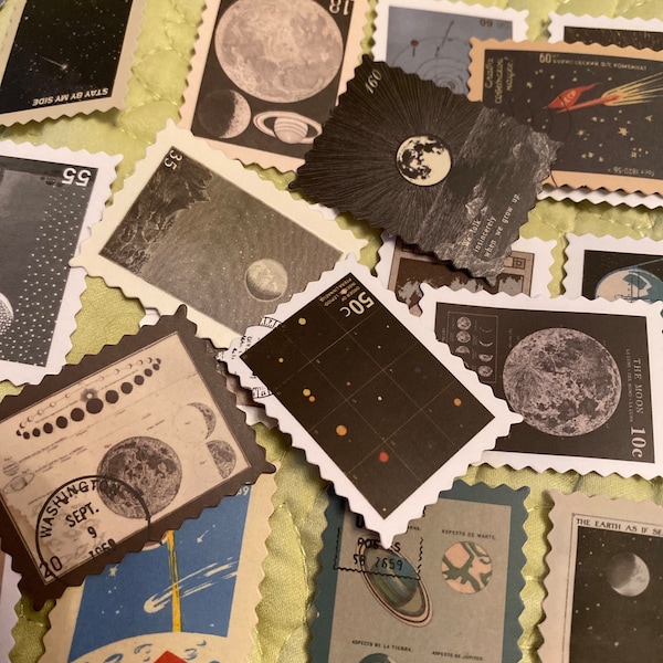 Space Travel Planner Stickers, Moon Deco Stickers, Galaxy Planet ...