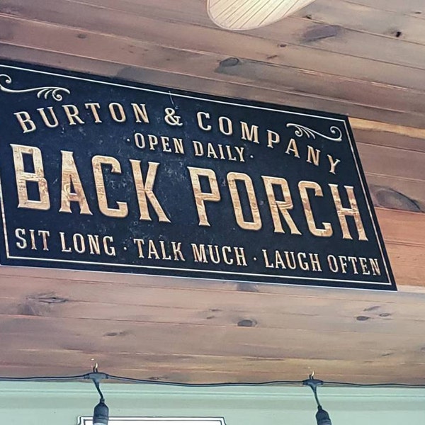 Personalized Back Porch Sign Backyard Bar and Grill Pool & Patio Deck ...