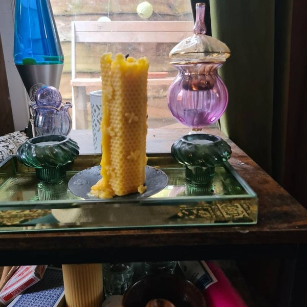 Sunflower and Bee Beeswax Candle - Made in Devon With 100% Beeswax ...