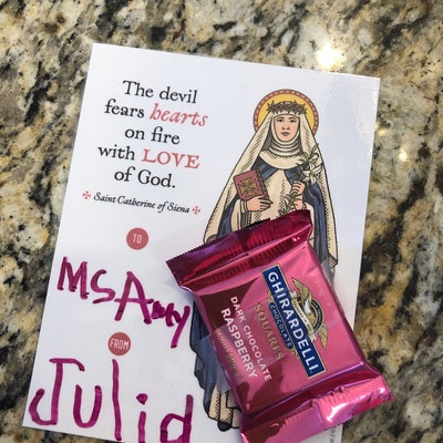 Catholic Saints Valentine Exchange Cards Bundle of 36 Full Color ...