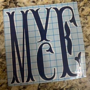4 Initial Monogram Decal Four Letter Monogram Decal 4 Letter Monogram ...