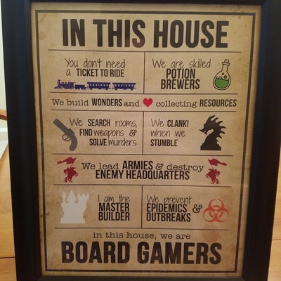 Printable Custom Vintage Style Board Game Wall Artpersonalized Table ...