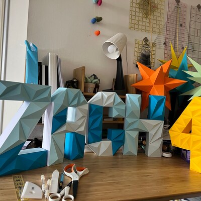 English Alphabet 3d Low Poly Papercraft Model Full Alphabet Polygonal ...