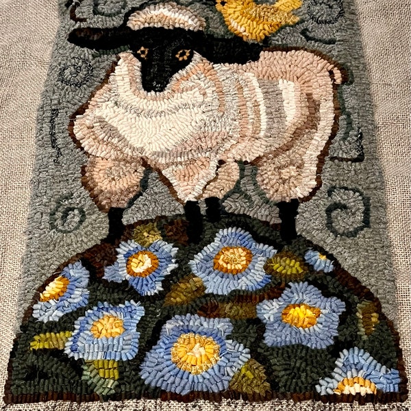 Hand Drawn PATTERN on 100% Primitive Linen RUG HOOK Hooking Michelle ...