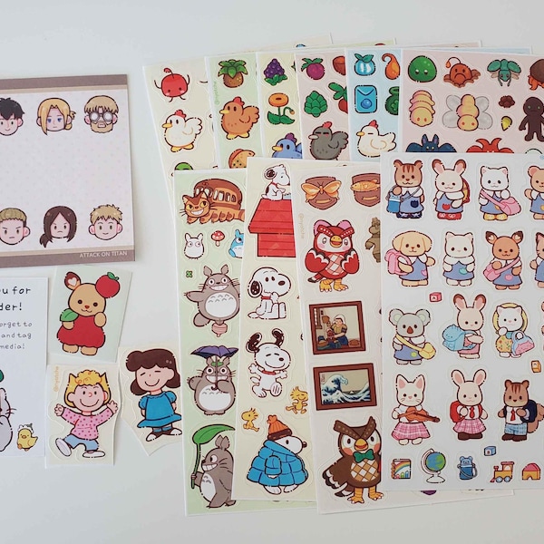 Cute Mascots Journaling Sticker Sheets - Etsy