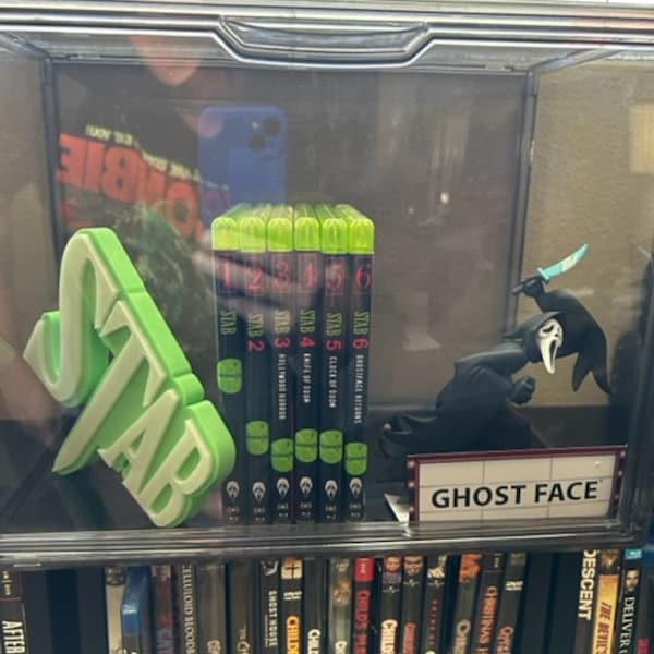 Stab Sign / Scream Logo / Bookcase Display / Shelf Display - Etsy