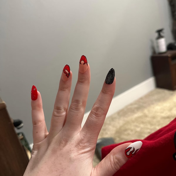 Jinx Arcane Inspired Press-on Nails Hand Painted Hextech Graffiti Gel ...