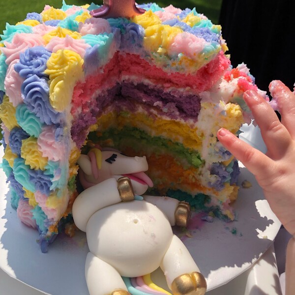 Unicorn Cake Topper, Fat Unicorn Cake Topper, Chubby Unicorn Cake ...