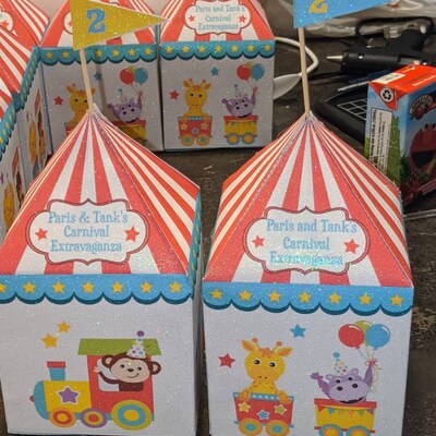 Circus Party Favor Box / Circus Treat Boxes / Carnival Party / Circus ...