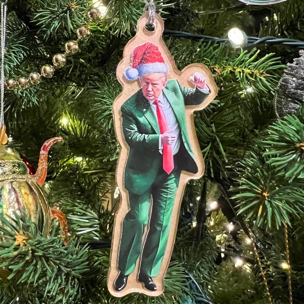 Trump Dancing Ornament, Christmas Trump Acrylic Hanging Ornament MAGA ...