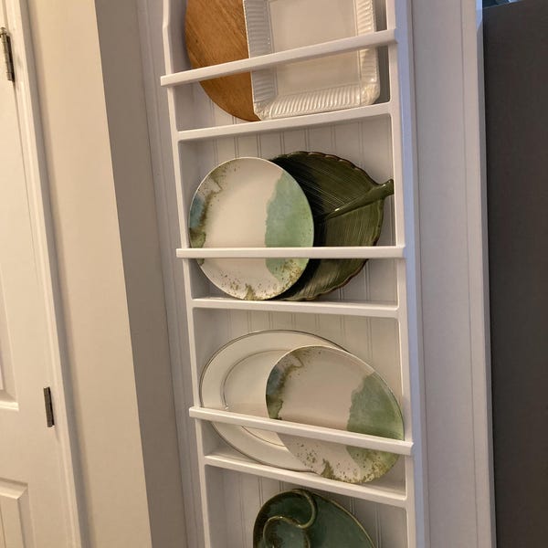 Plate Rack, Wall Hanging Dishes Display Rack, Plate and Platter Display ...