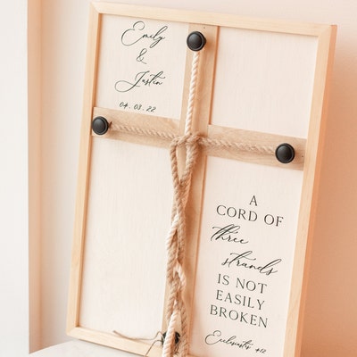 A Cord of Three Strands Unity Ceremony Braided Cord Cross Sign With ...