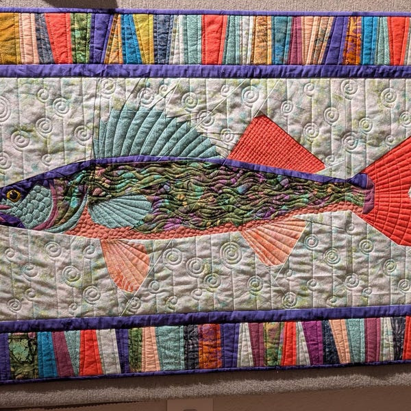 Walleye Fpp--freshwater Fishing Series--paper Piecing Quilt Block ...