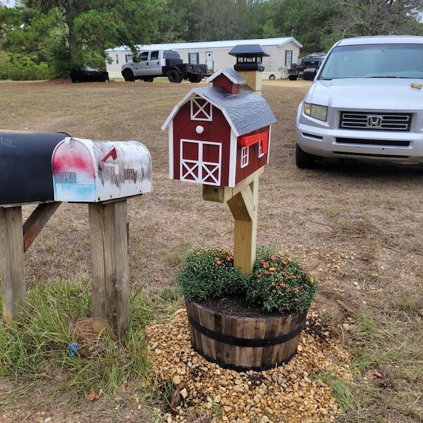 Amish Mailbox - Handmade - Dutch Barn Style - Wooden - Color Options - Etsy