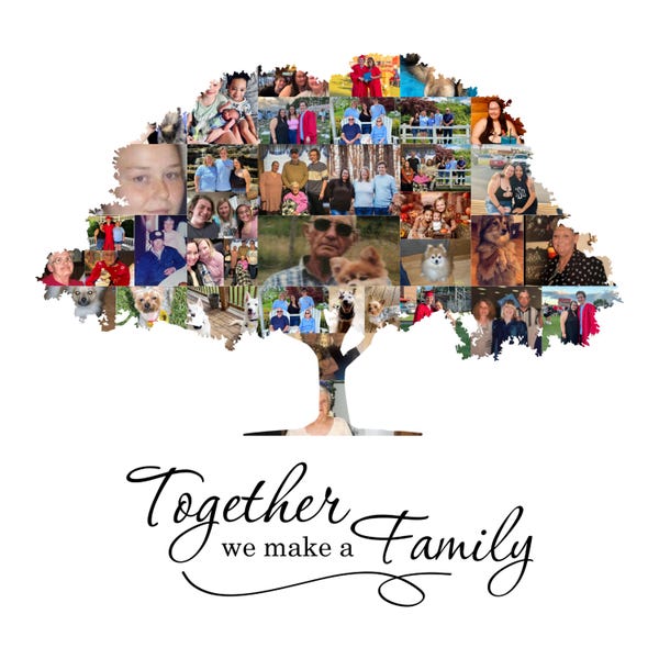 Family Tree Photo Collage Template, Canva, Drag & Drop, Photoshop,psd ...