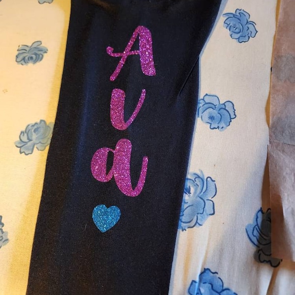 Glitter Name Iron on | Custom Heat Transfer Vinyl | |personalized Iron ...