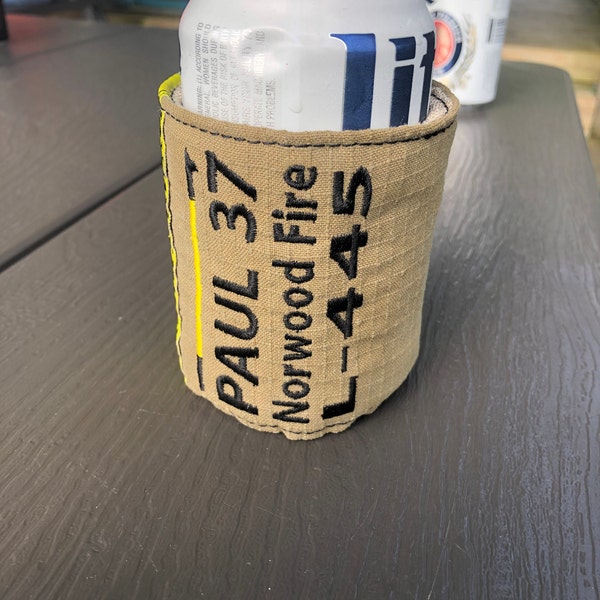 Firefighter Bunker Gear Can Cooler: Personalized Drink Sleeve, T25 - Etsy