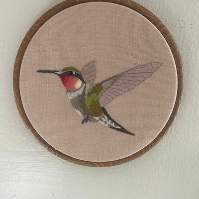 An Introduction to Thread Painting Ruby-throated Hummingbird - Etsy