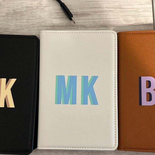 Shadow Monogram Passport Holder // Monogrammed Passport Cover ...