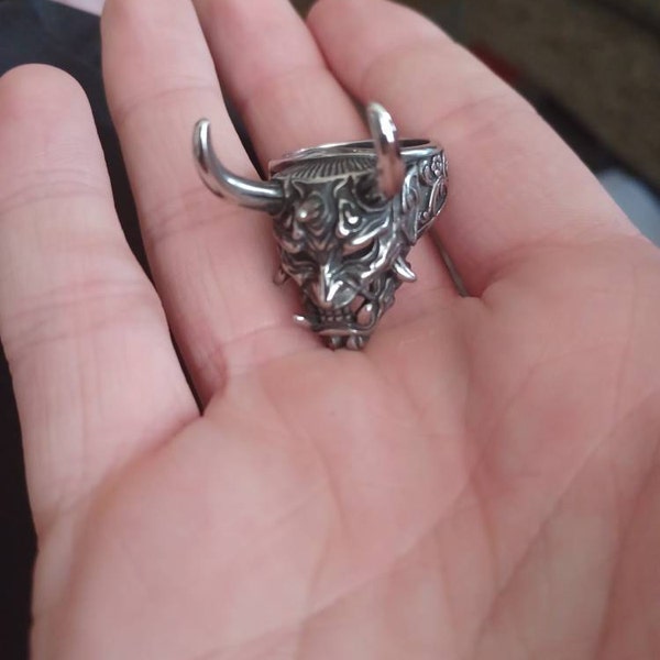 Gothic Runes Viking Engraved Ring, Dimple Encaved Pattern Ring, Black ...