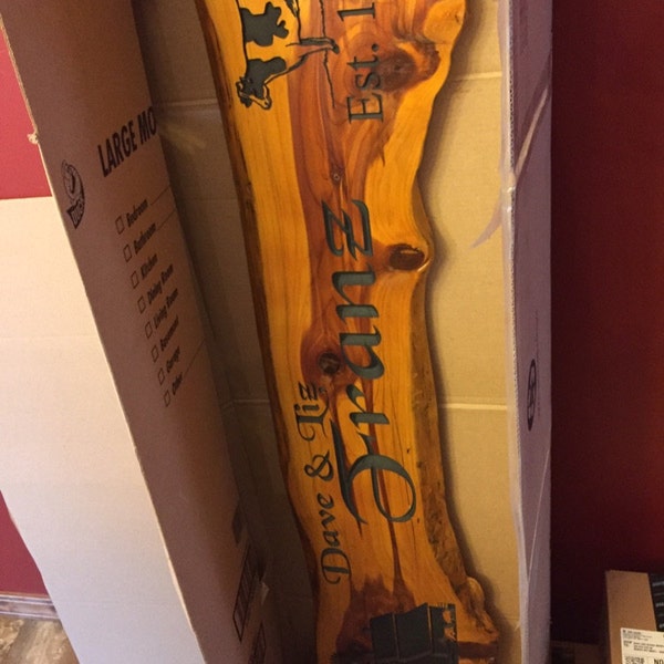 Cedar Sign * 3ft Wide * Wood Sign * Rustic Cedar Slab Sign * Custom ...