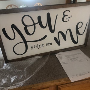 You and Me Sign Established Date Master Bedroom Wall Decor Master ...