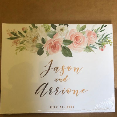Wedding Guest Book, Rose Foil, Custom Guest Book, Rose Foil Wedding ...