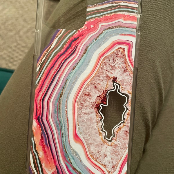 Geode Slice Print Clear Phone Cases for iPhone 17 Air 16e 15 14 13 Pro ...