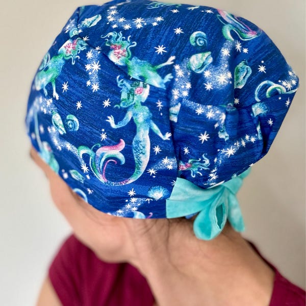 Sewing PATTERN Tie Back Bow Close-fit Euro Style Scrub Cap Hat *sew It ...