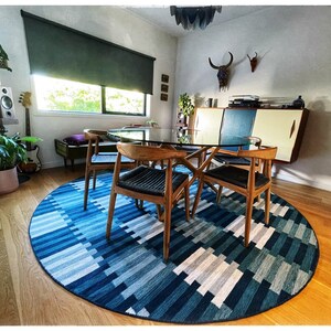 Shades of Blue Modern Hand Tufted Rugs in 100% New Zealand Wool ...
