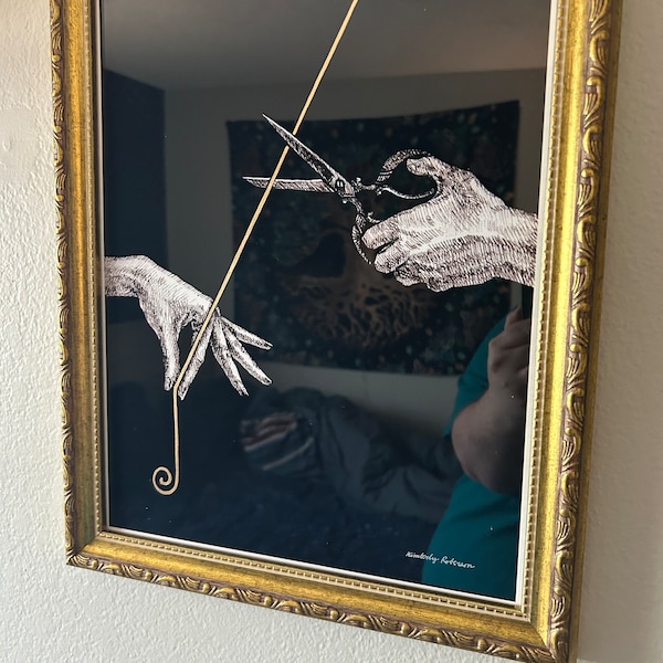 Thread of Life Ancient Greek Mythology Art Print, Gold Foil Embellished ...