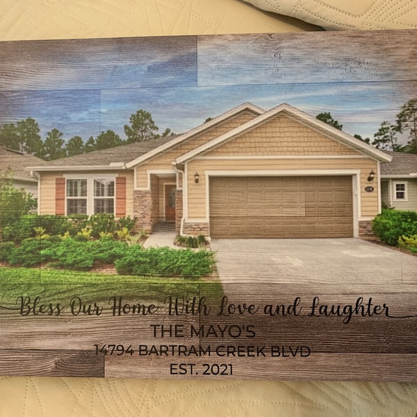 Housewarming Gift First Home, New Home Personalized Canvas Portrait ...