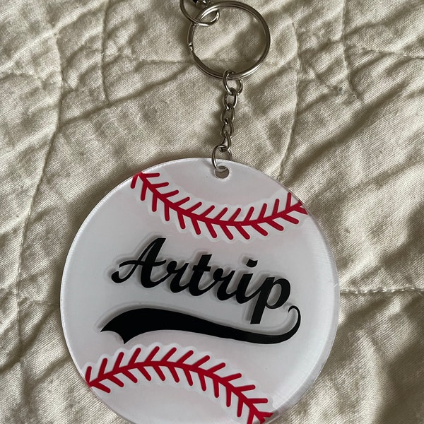 Personalized Baseball Bag Tag: Acrylic Team Player Keychain - Etsy