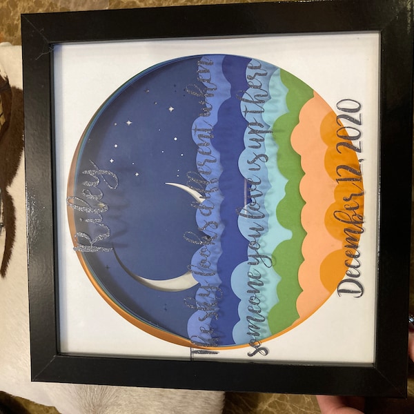 3d Cloudy Night Sky Shadow Box, Files for Cricut, for Silhouette, Paper ...