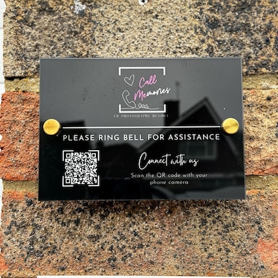 Personalised Wifi Acrylic Sign Small Business, Wifi QR Code Wall Plaque ...