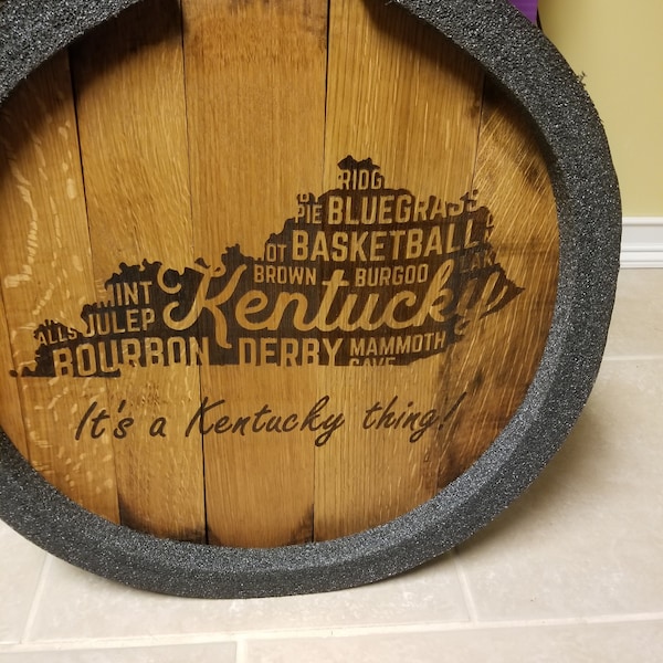 Kentucky Bourbon Wood Sign, Bourbon Barrel Sign, Kentucky State Rustic ...