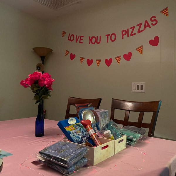 Love You to Pizzas, Love You to Pizzas Banner, Pizza Valentine, Pizza ...