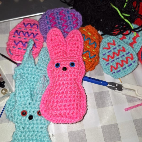 Peeps Bunny Crochet Pattern PDF | No-sew Easter Bunny Garland ...