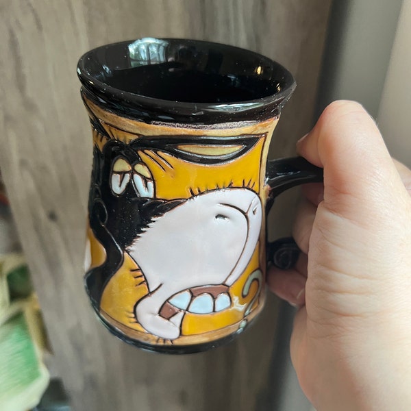 Handmade Ceramic Mug With Donkey, Pottery Mugs, Handmade Mugs, Funny ...