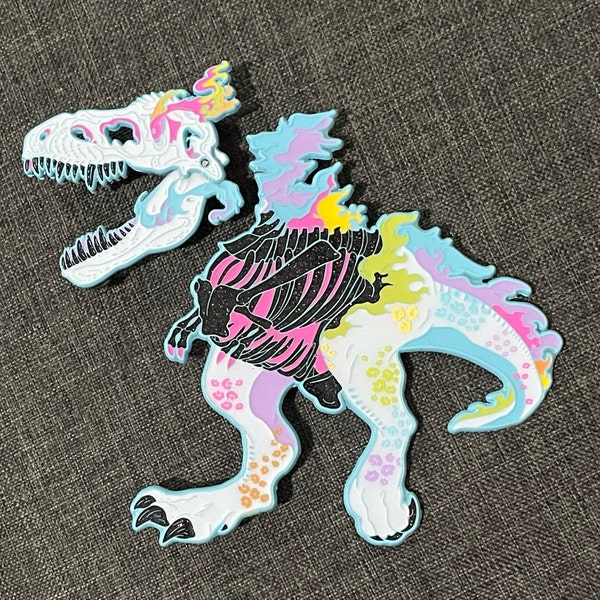 Moving TREX Head Pin - Tyrannosaurus Rex Enamel Pin Disappear Dinosaur ...