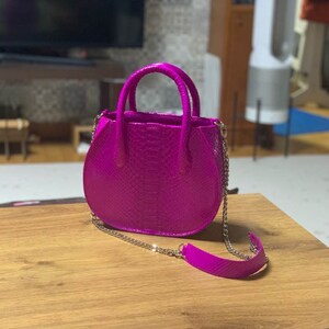 Top Handle Dark Grey Classy Genuine Python Skin Bag Exotic - Etsy