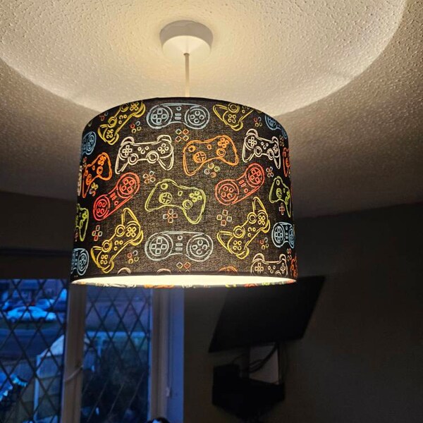 Games Controller, Gaming Fabric Ceiling Light Shade or Table Lampshade ...