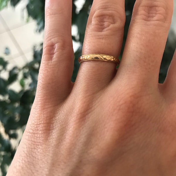 Orange Blossom Ring Solid Gold Renaissance Band Women's Wedding Ring ...