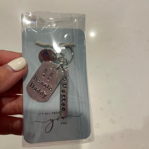 Be Safe Daddy Keychain, Deployment Keychain, Deployment Gift From Kids ...