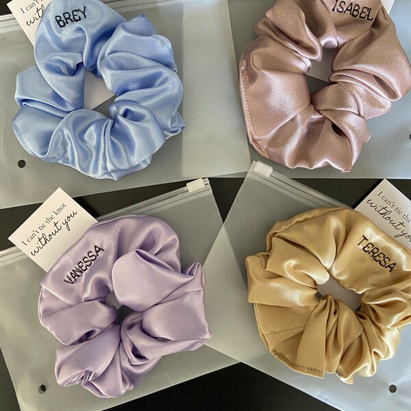 Personalized Scrunchie Will You Be My Bridesmaid Gifts Custom ...