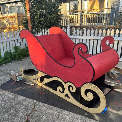 Life-size, 3'8ft Santa's Sleigh Template When Made. Printable Trace and ...