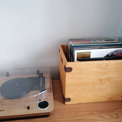 Retro Record Box Handcrafted Vintage Style Vinyl Album Crate - Etsy