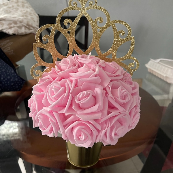 Princess Centerpiece, Prince, Babyshower Centerpiece Pink and Gold ...